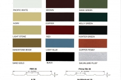 R & M Steel | Panel Color Chart
